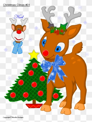 Free Printable Christmas Cling Templates - Rudolph Clipart - Full Size ...