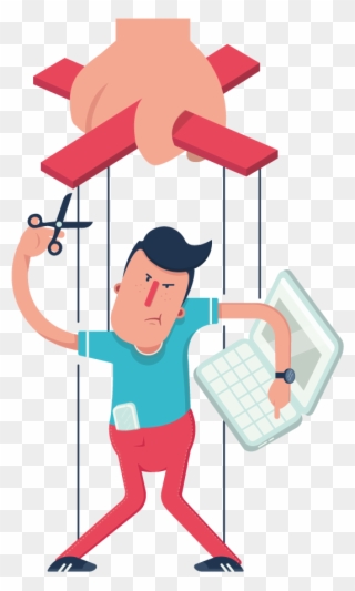 Male Puppet Cutting Its Strings - Cartoon Clipart (#1466753) - PinClipart