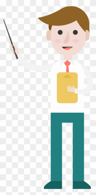 Cartoon Businessman Explaining And Pointing - Teaching Vector Png ...
