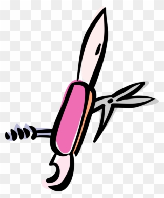 Vector Illustration Of Multi-tool Jackknife Utility - Line Art Clipart ...