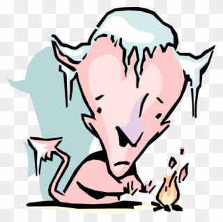 Vector Illustration Of Freezing Cold Devil With Icicles Clipart ...