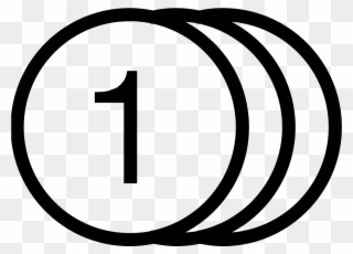 The Icon Shows A Round Button With The Number One Clipart (#2383661 ...