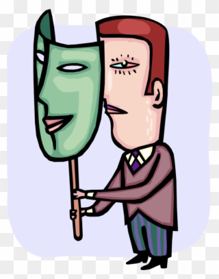 Vector Illustration Of Two Faced Hypocritical Or Double Clipart ...