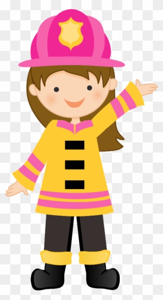 Firewoman Cartoon Pink Clipart - Full Size Clipart (#5502041) - PinClipart