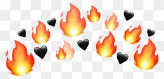 Emoji Headcrown Fire Flames Heart Black Clipart (#2701681) - PinClipart