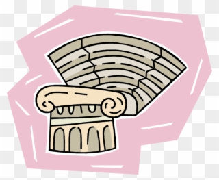 Vector Illustration Of Classic Greek Open-air Amphitheatre Clipart ...