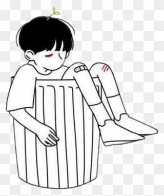 Sad Depression Trash Cute Bad Sadboy Cutesad Clipart (#3039545 ...