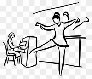 Vector Illustration Of Ballerina Dancer In Ballet Studio Clipart ...