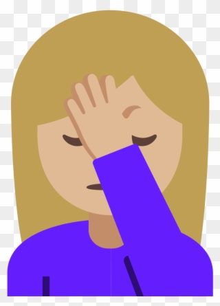 Emoji U1f926 1f3fc - Hand To Forehead Emoji Clipart (#3301392) - PinClipart