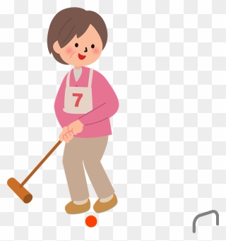 Senior Woman Gateball Sports Clipart - Cartoon - Png Download (#5803994 ...