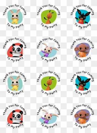 24 Bing Stickers - 15 Precut Bing Icing Cake Toppers Decals Decorations ...